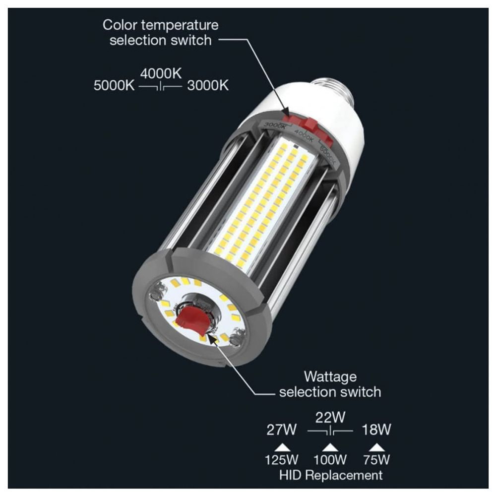 Lâmpada LED Satco 27W Base E26 com Potência e Temperatura Selecionável, 1 Unidade - Blumenau