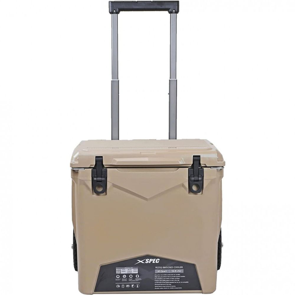 Cooler Térmico Portátil 45 Litros com Rodas, Xspec, Bege - Blumenau